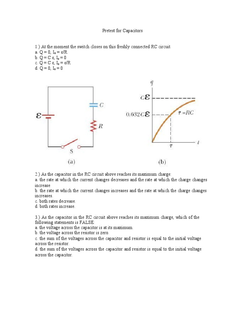 Physics G-12 Worksheet-4 Assignment | PDF | Capacitor | Electrical ...