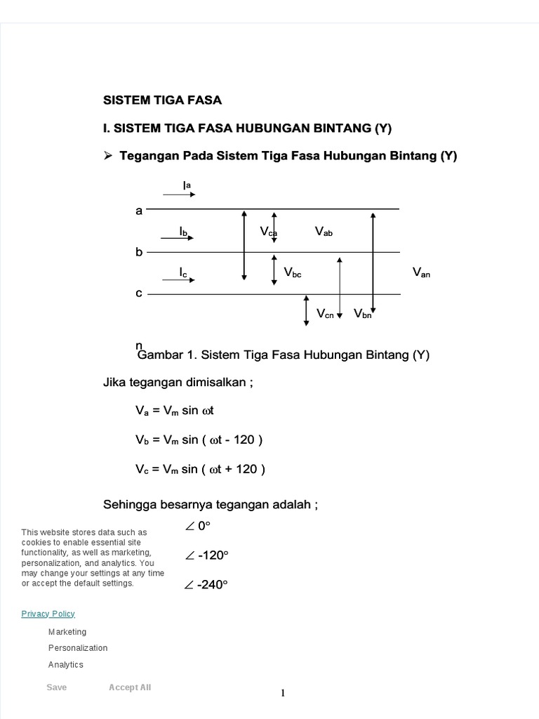 Rumus Faktor Daya Sistem Tiga Fasa | PDF