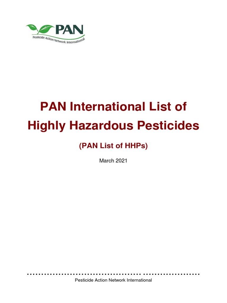 PAN International List of Highly Hazardous Pesticides | PDF | Pesticide ...