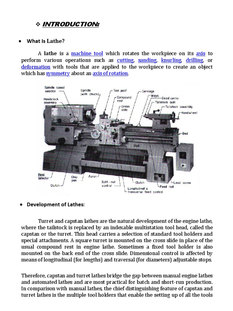 Capstan and Turret Lathe Overview | PDF | Home & Garden | Technology ...