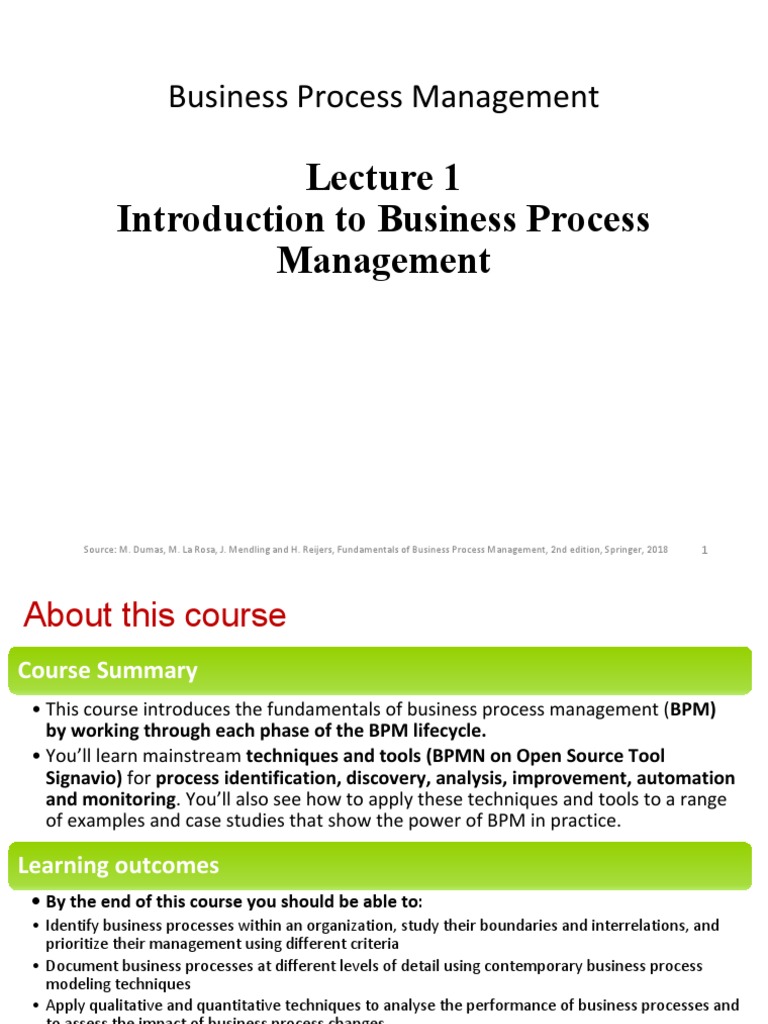 Introduction To Business Process Management | PDF | Business Process ...