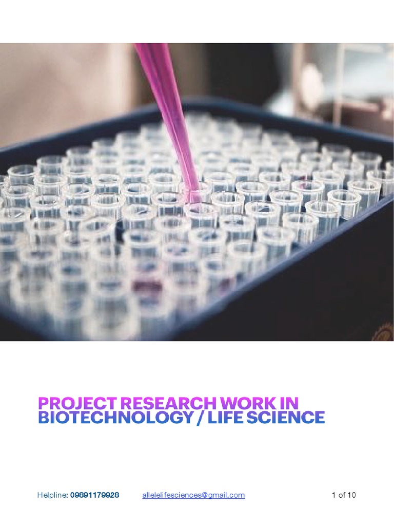 Project Work Bioetchnology | PDF | Biotechnology | Genetic Engineering