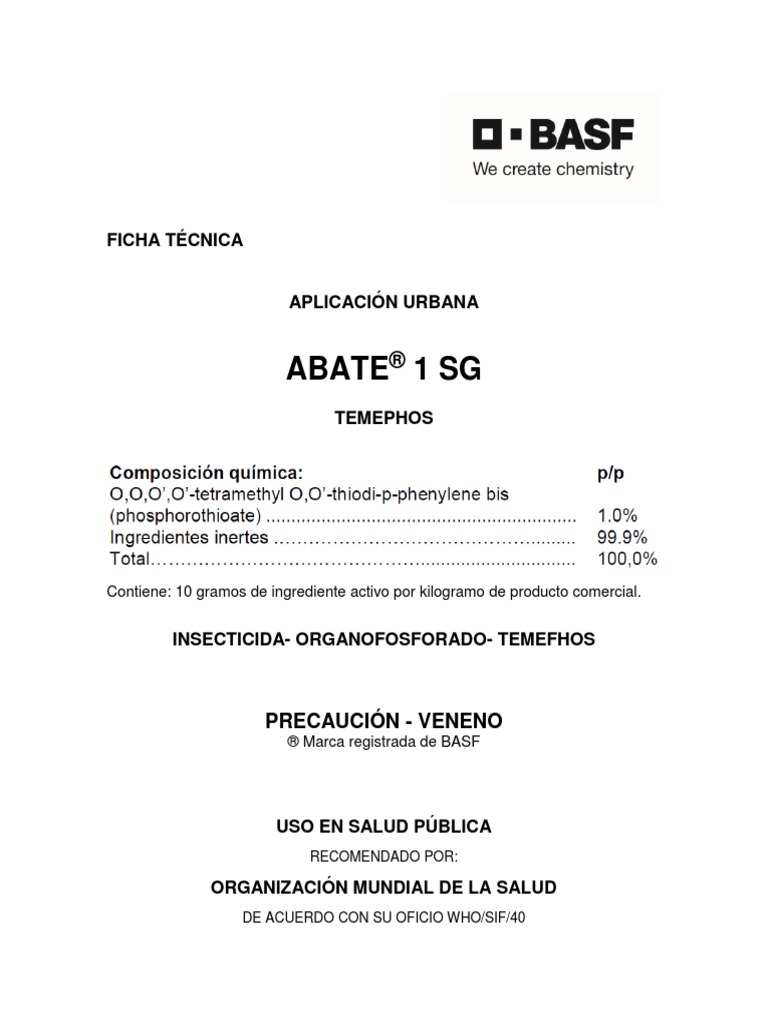 Ficha Técnica Abate 1_ | PDF | Mosquito | Agua
