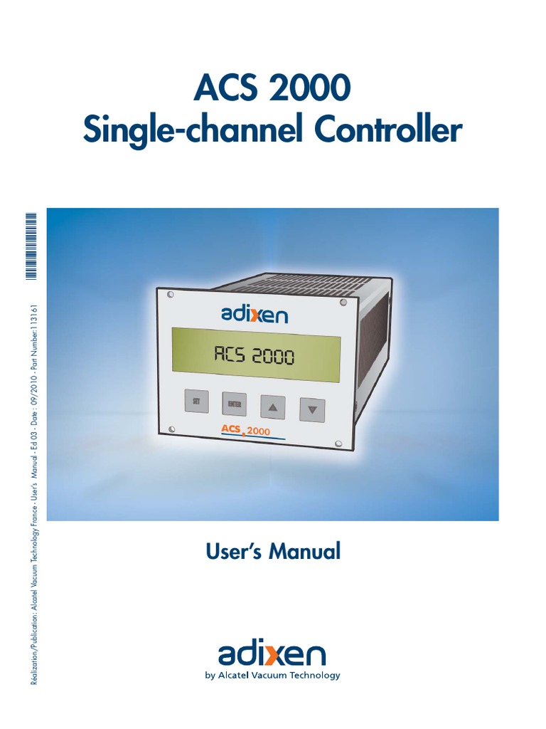 ACS 2000 Single-Channel Controller: User's Manual | PDF ...
