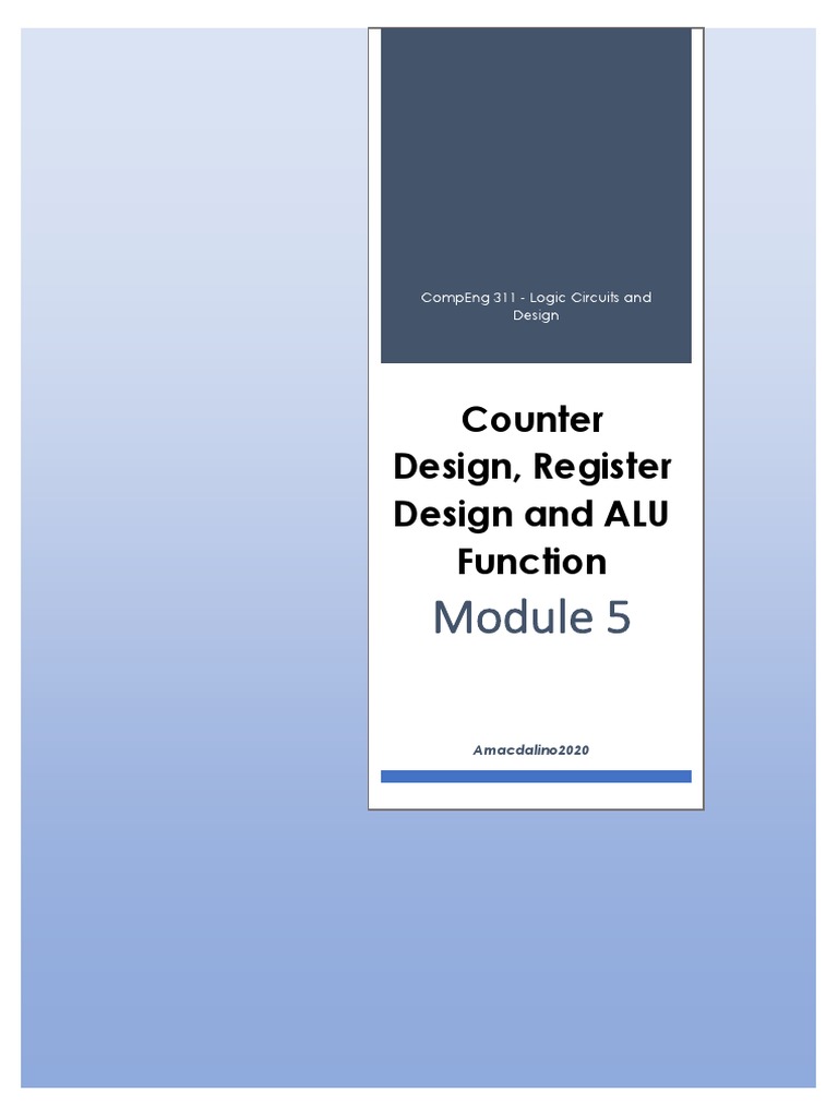 Module 5 - Counter Register Design and ALU Function - F | PDF | Central ...