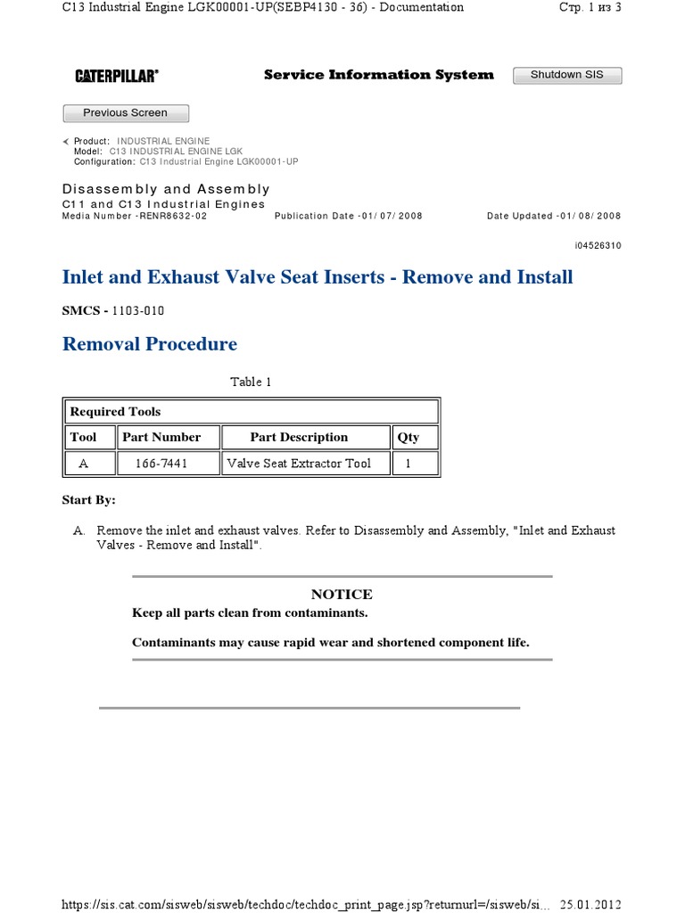 Inlet and Exhaust Valve Seat Inserts - Remove and Install | PDF | Valve ...