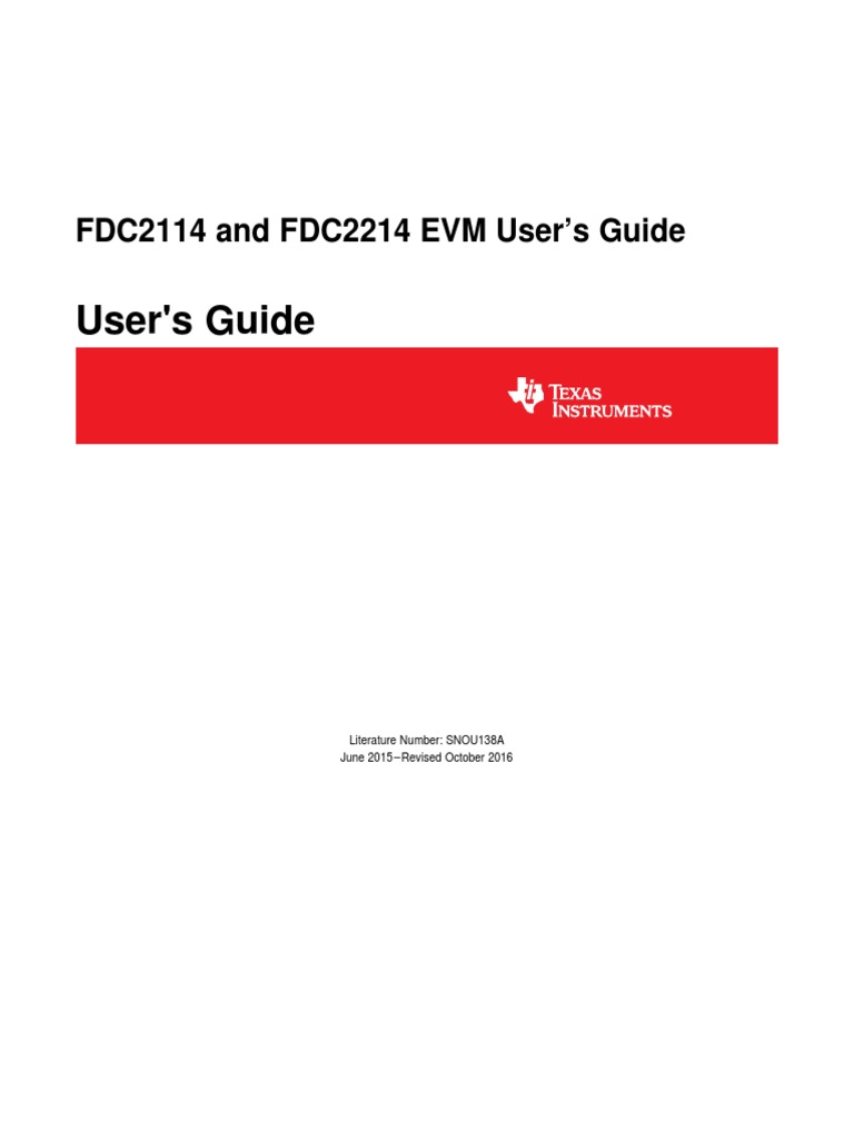 FDC2114 and FDC2214 EVM User's Guide | PDF | Installation (Computer ...