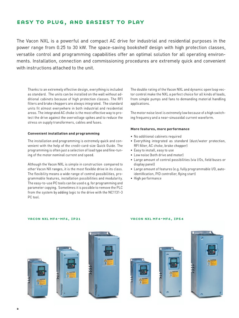 The Powerful Yet Compact Vacon NXL AC Drive: Easy to Install, Easy to ...