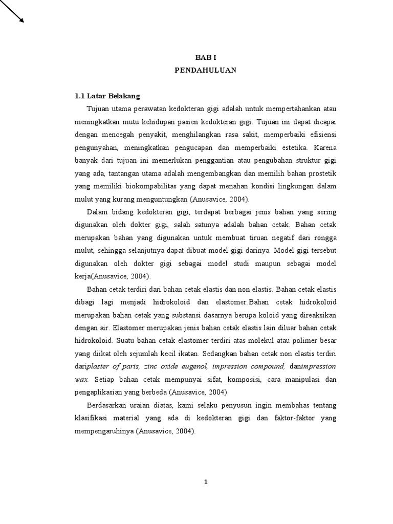 Bab II Material Cetak Kedokteran Gigi | PDF