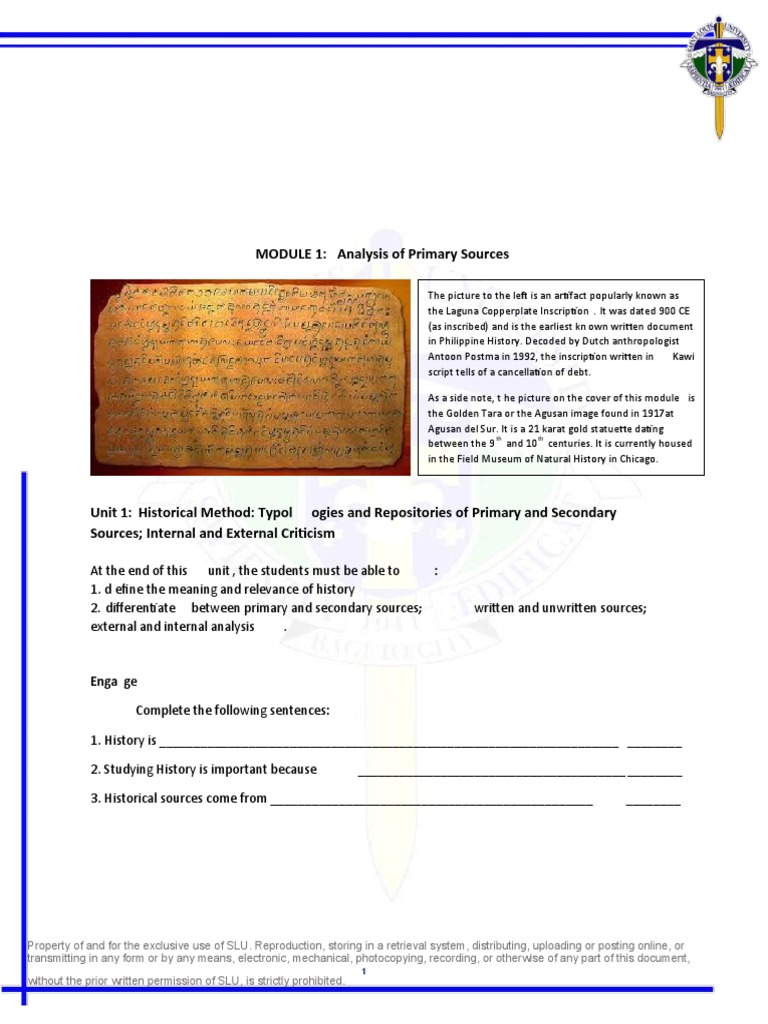 Analyzing Primary Sources: Examining Artifacts and Documents from Early ...