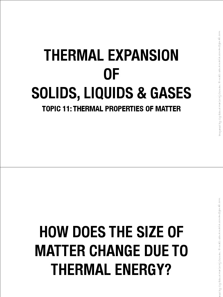 Thermal Expansion of Matter Explained | PDF | Thermal Expansion | Gases