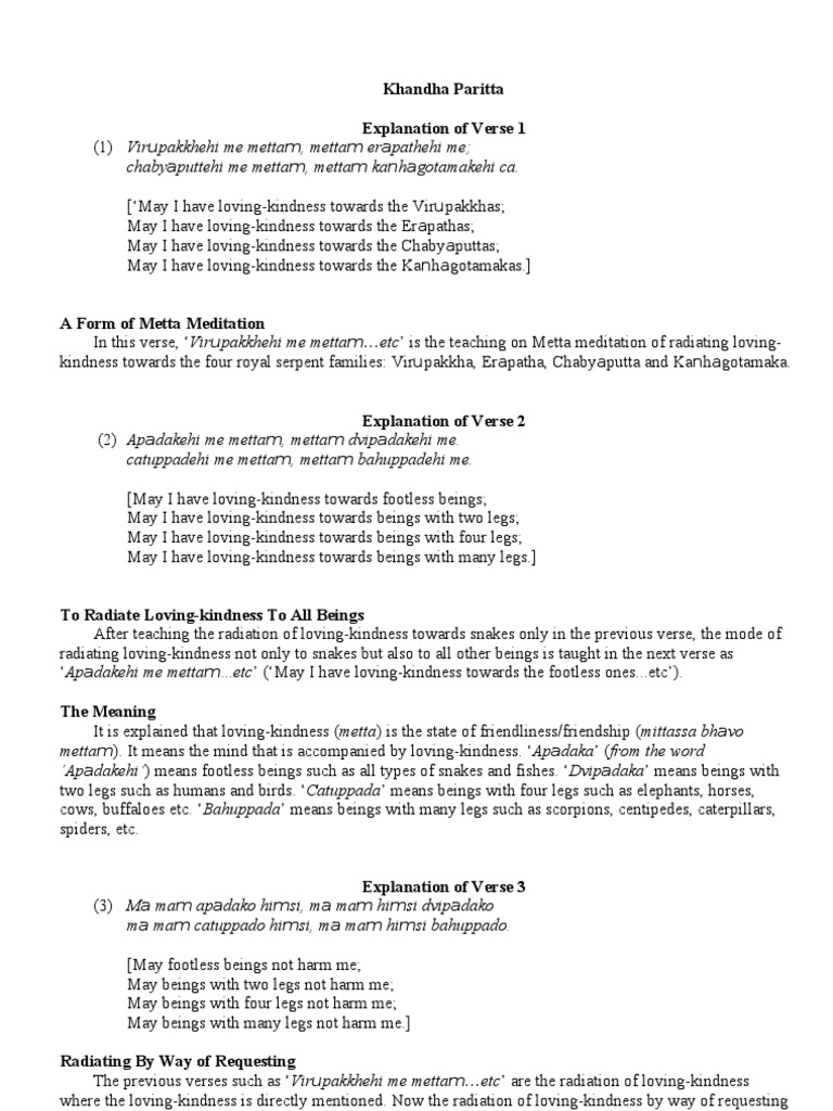 Khandha Paritta | PDF | Indian Religions | Spirituality