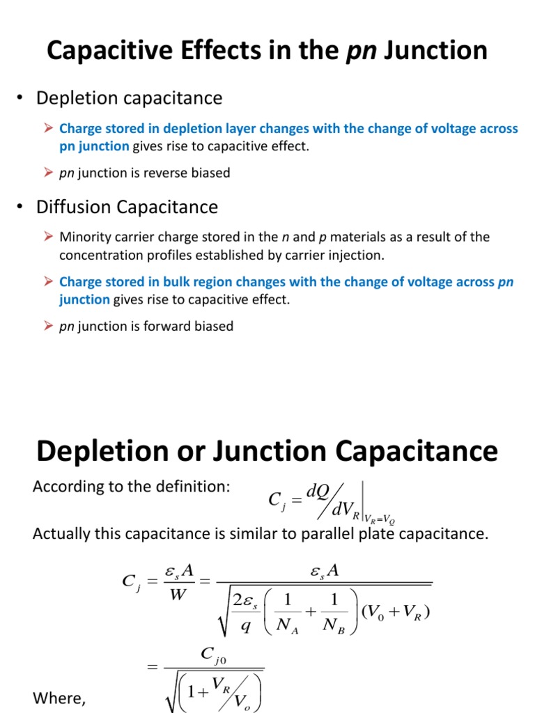 Capacitive Effects in The PN Junction: - Depletion Capacitance | PDF ...