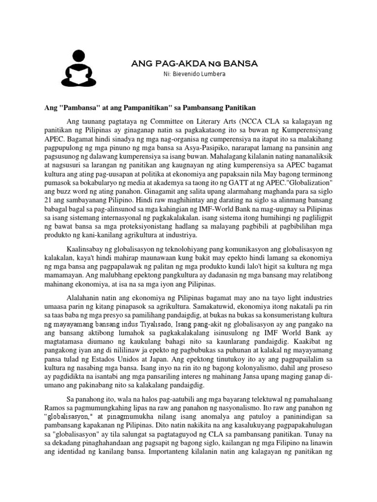 Ang Pag Akda NG Bansa | PDF