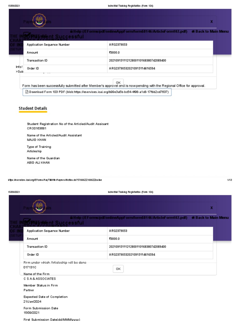 Form 104: Industrial Training Registration | PDF | Receipt