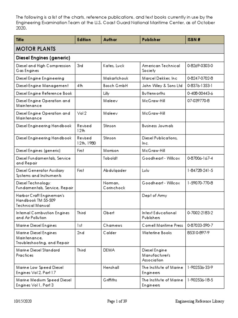 Motor Plants: Diesel Engines (Generic) | PDF | Engines | Diesel Engine