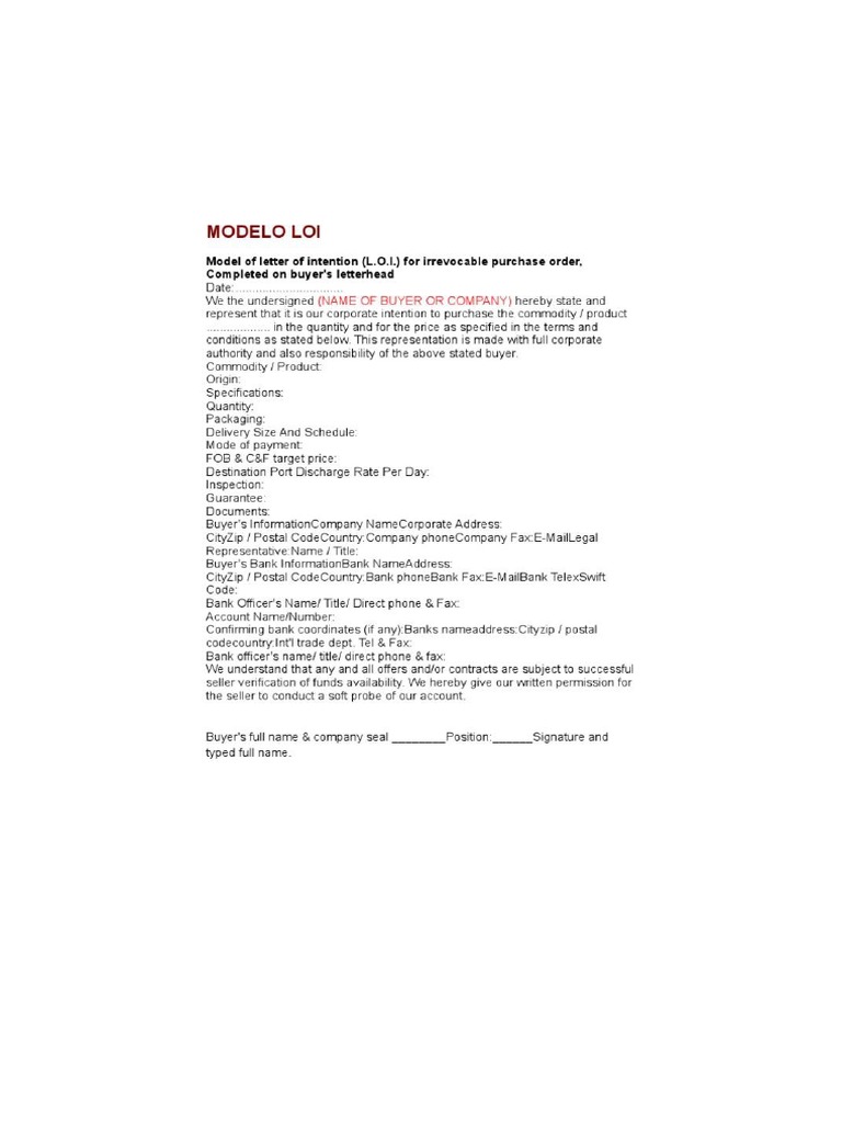 Modelo Loi | PDF