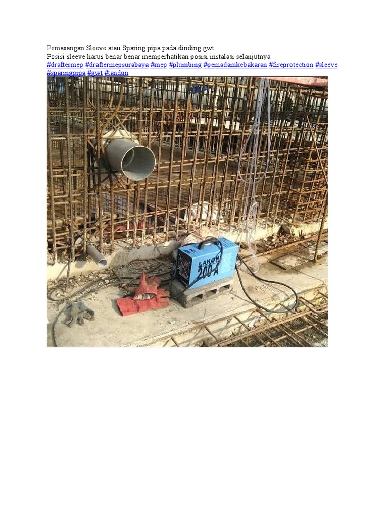 Pemasangan Sleeve Atau Sparing Pipa Pada Dinding GWT | PDF
