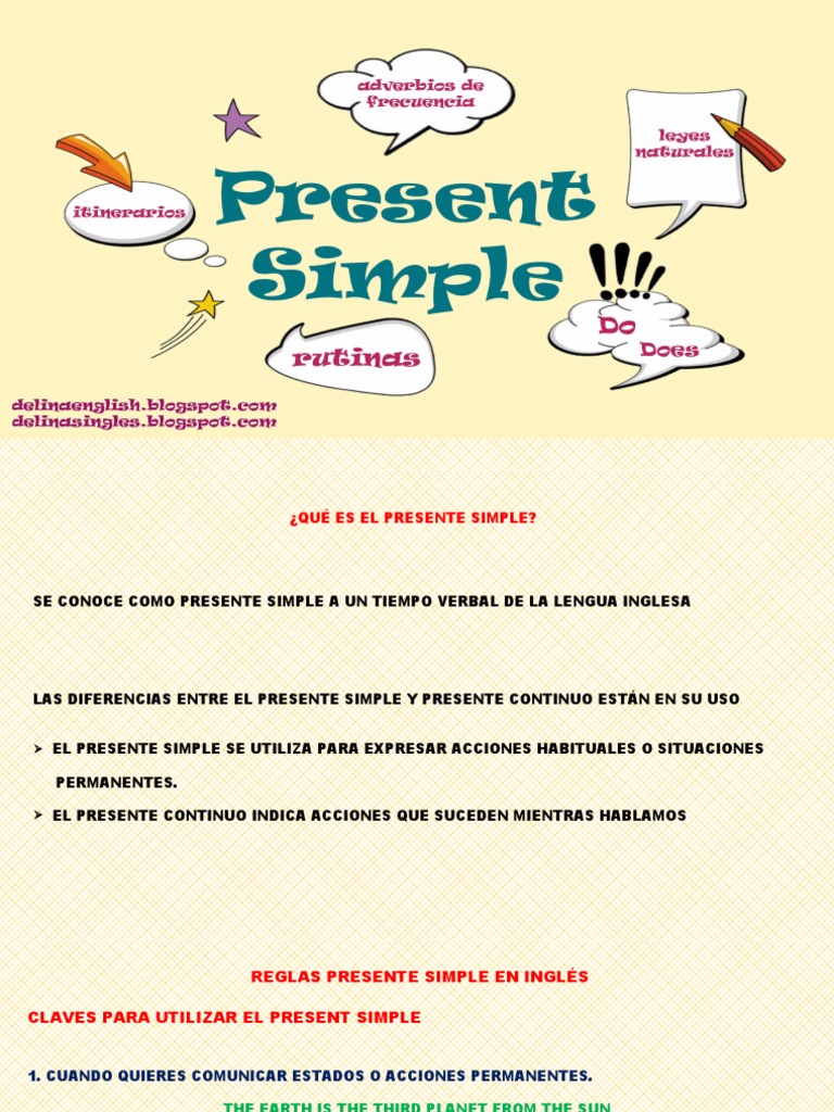 Uso y Reglas del Presente Simple en Inglés | PDF | Verbo | Morfología ...