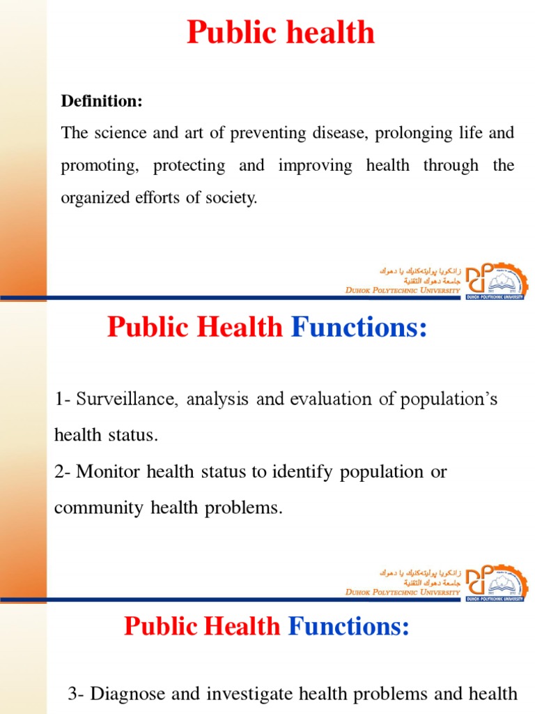 Public Health: Definition | PDF | Public Health | Epidemiology