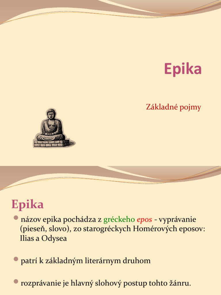 Epika - Znaky, Delenie | PDF