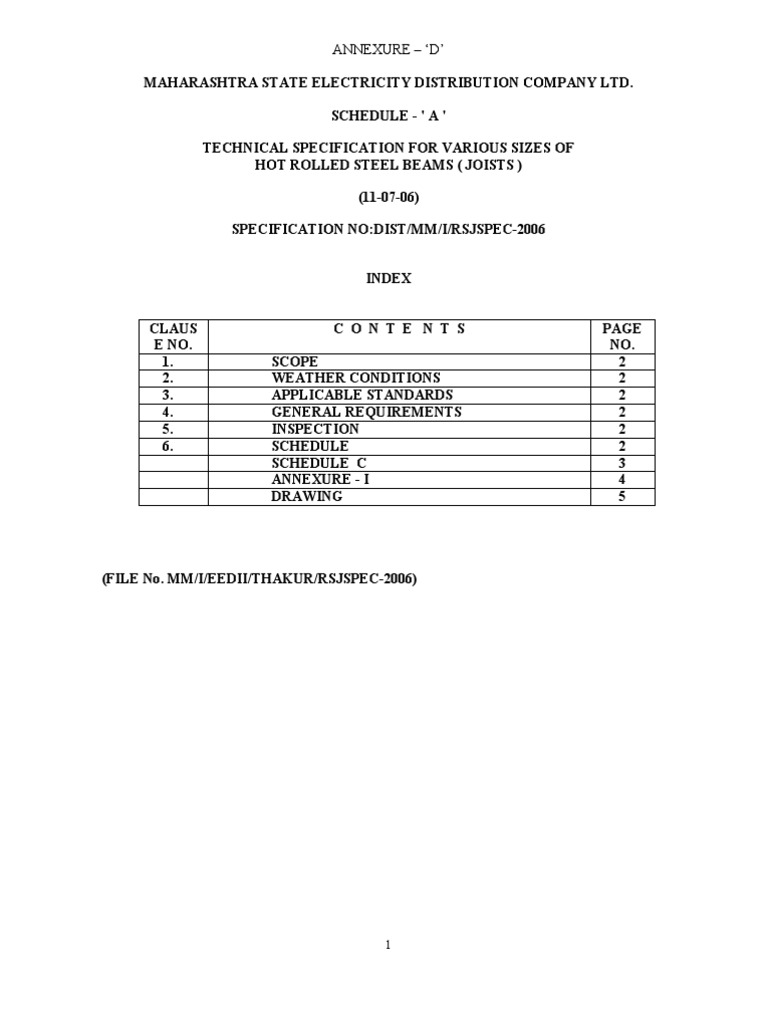 RSJ Pole | PDF | Specification (Technical Standard) | Engineering