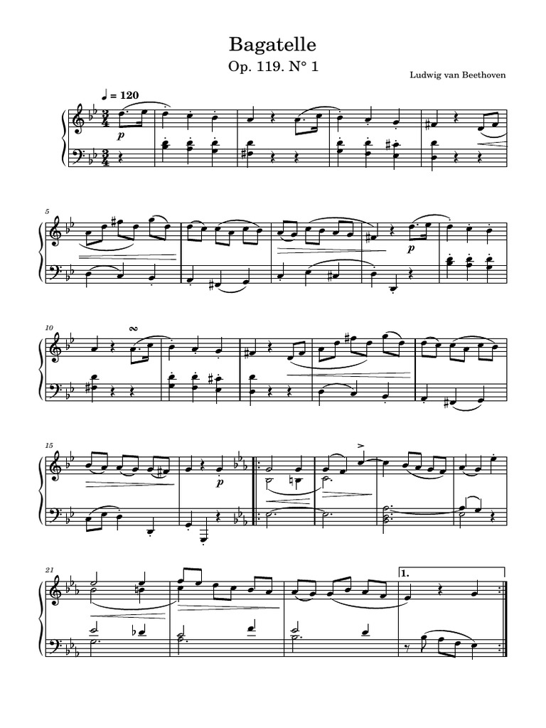 Bagatelle: Ludwig Van Beethoven | PDF | Classical Music | Ludwig Van ...
