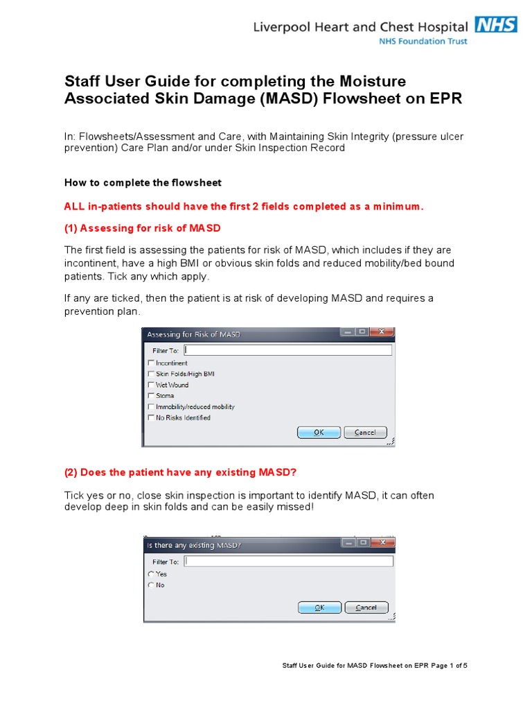 EPR User Guide For MASD Flowsheet Sept 2021 | PDF | Clinical Medicine ...
