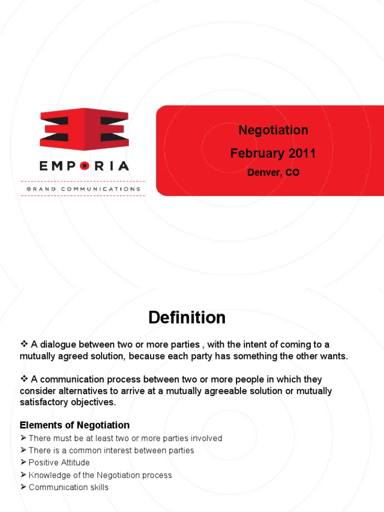 Negotiations V2 | PDF | Negotiation | Human Nature