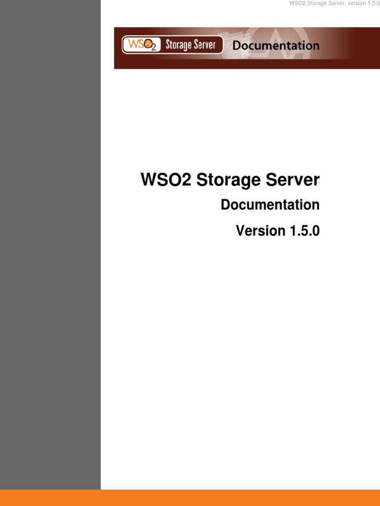 WSO2 Storage Server: Documentation | PDF | Databases | Apache Hadoop