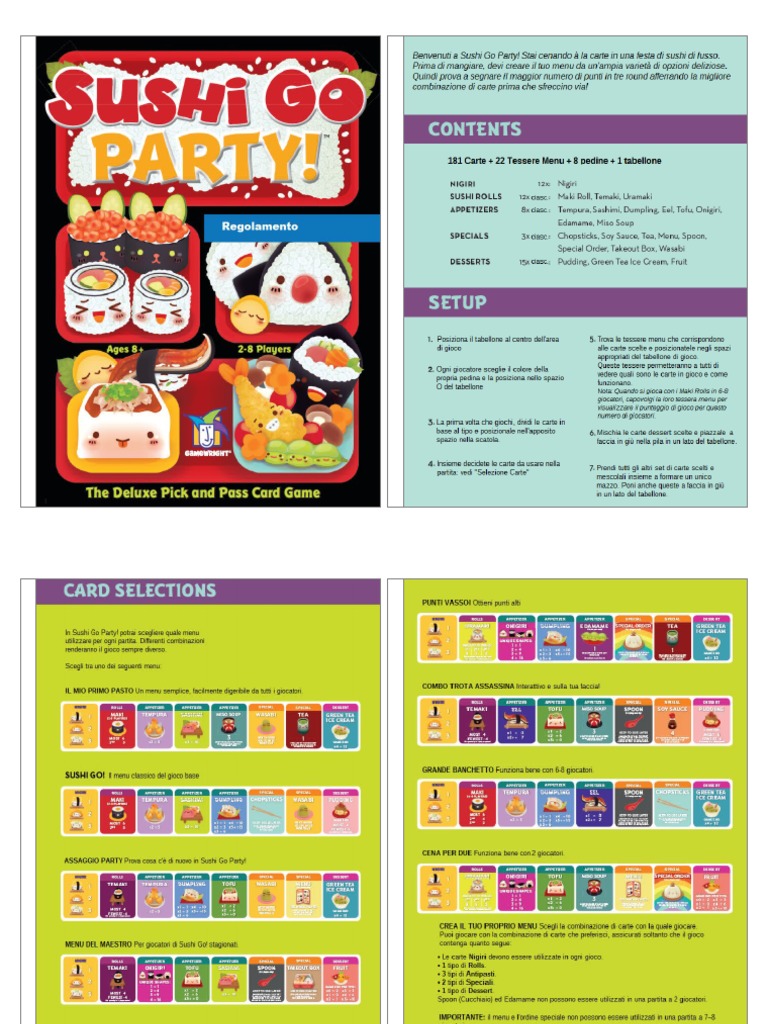 Sushi Go Party - Stampabile Italiano Non Ufficiale | PDF
