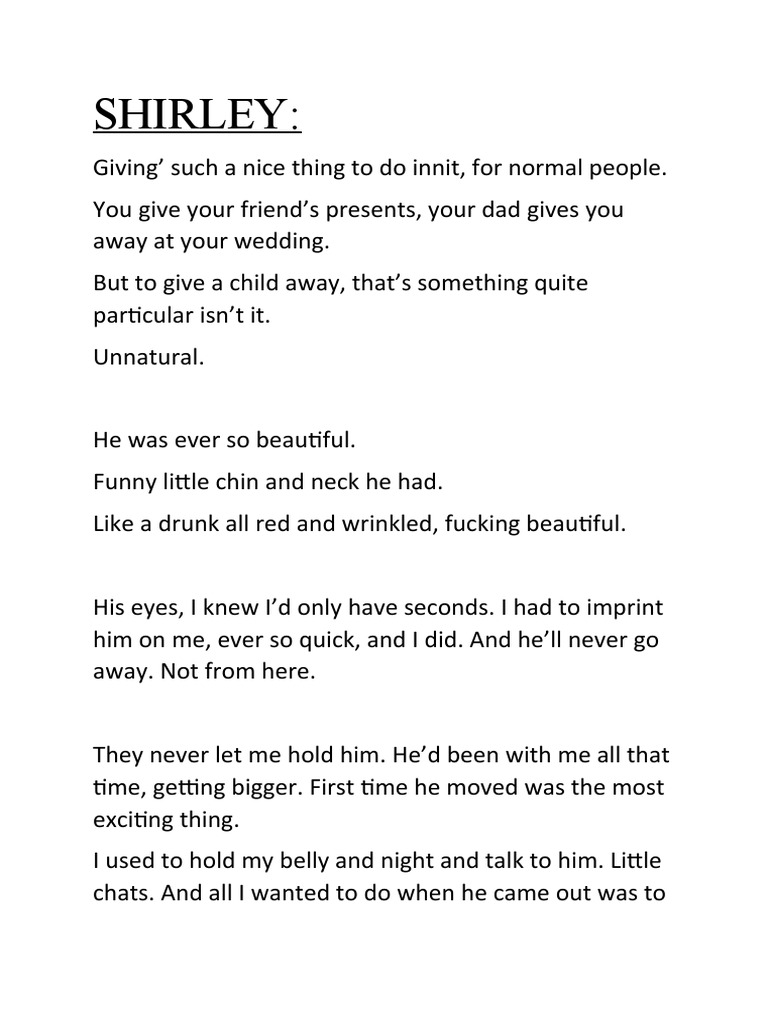 Shirley Monologue - Blue Moon | PDF