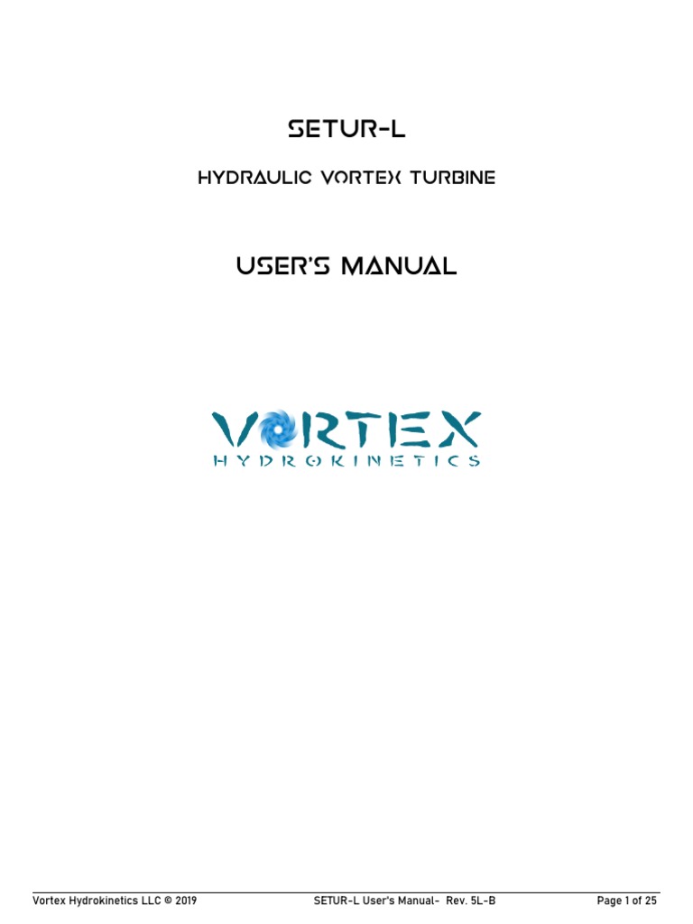 Setur-L: Hydraulic Vortex Turbine | PDF | Electrical Grid | Flow ...