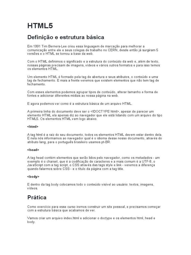 HTML5: Guia Completo | PDF | Html | Elemento HTML