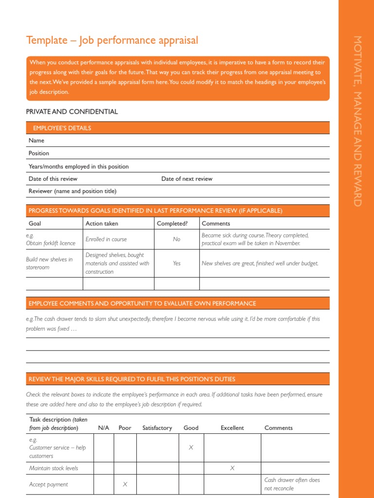 Performance Appraisal Template Guide | PDF | Performance Appraisal ...