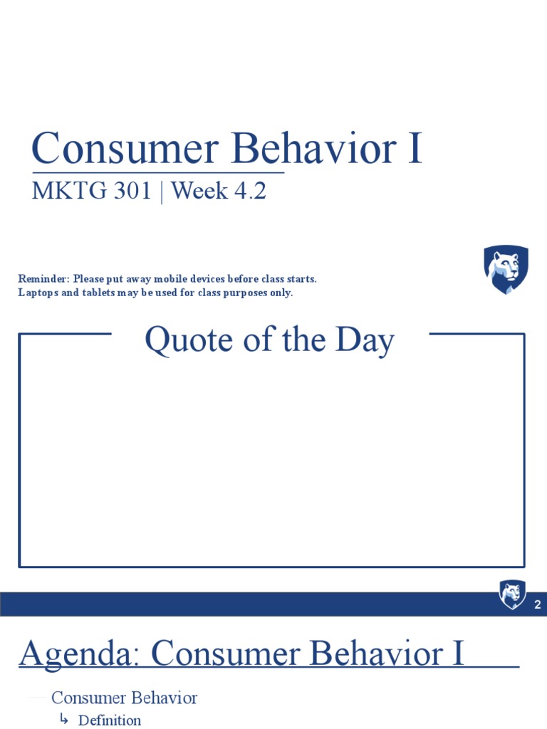 Week 4A - Consumer Behavior I - Course Packet | PDF | Consumer ...