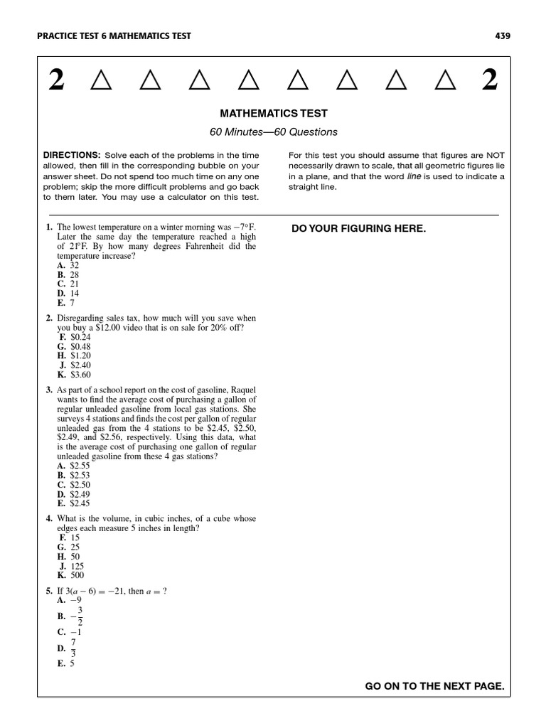 Mathematics Practice Test with Detailed Explanations and Solutions ...