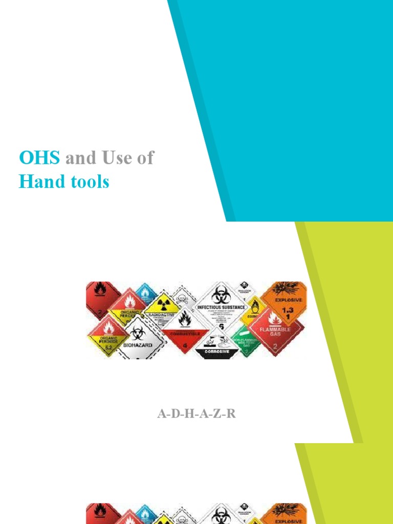 OHS and Use of Hand Tools | PDF | Hazards | Occupational Safety And Health