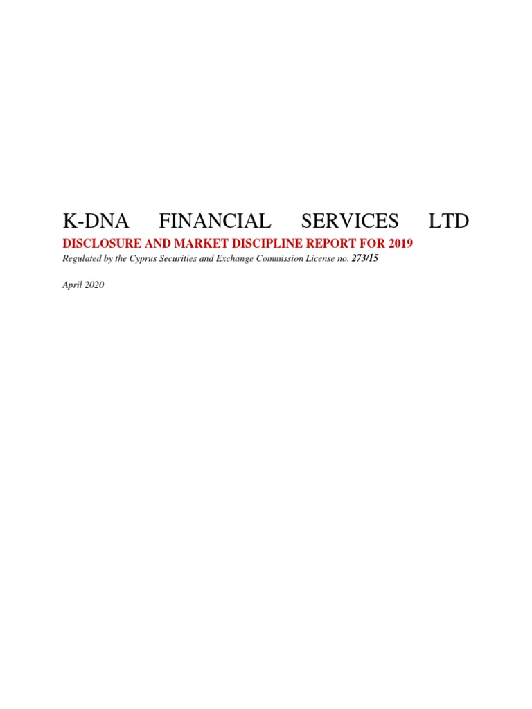 K Dna Financial Services LTD Pillar III Disclosure For 2019 | PDF ...