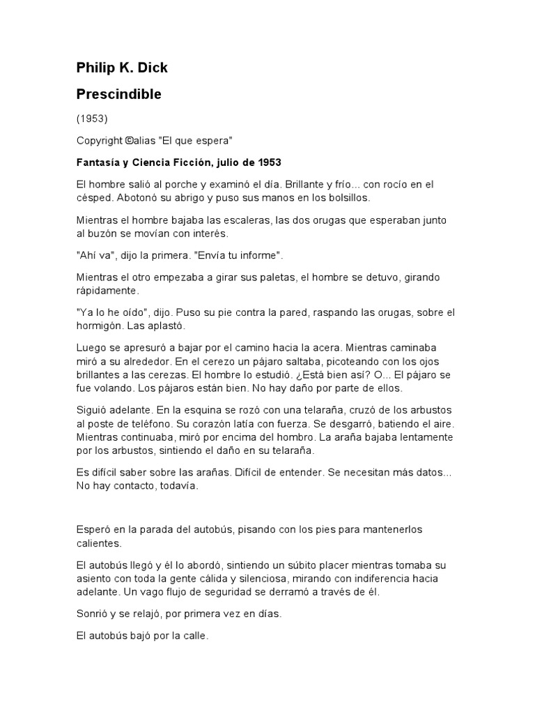 Philip K. Dick Prescindible | PDF | Hormiga