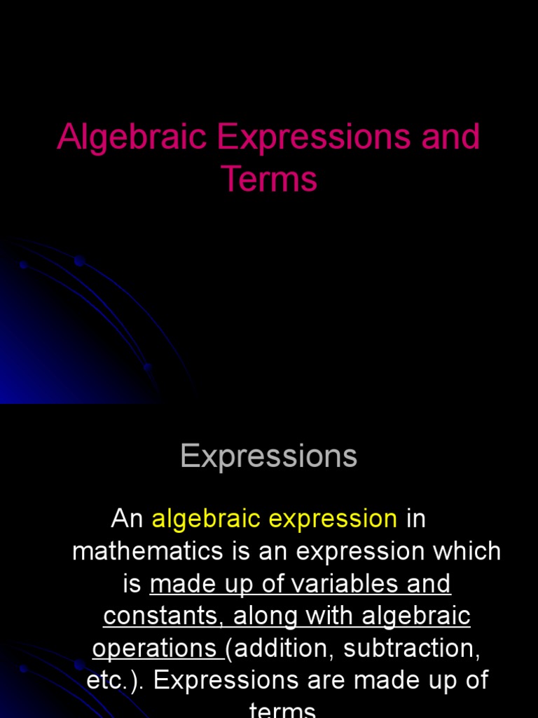 Algebraic Expressions and Terms | PDF