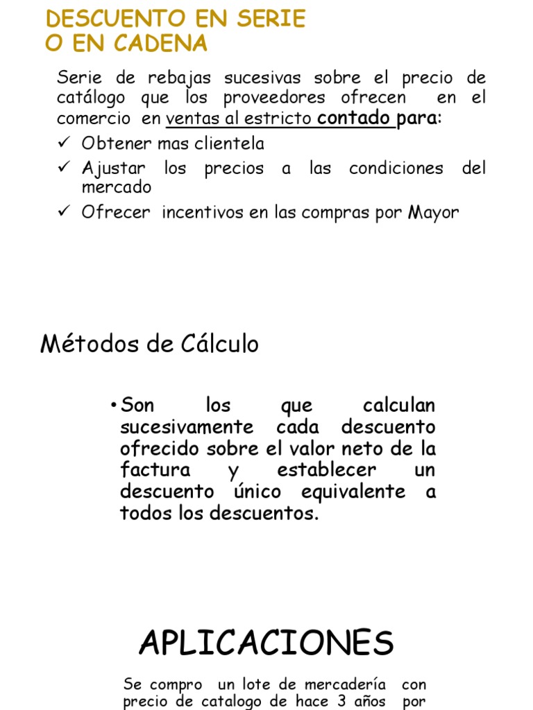 Descuento en Serie o en Cadena | PDF | Business | Mercado (economía)