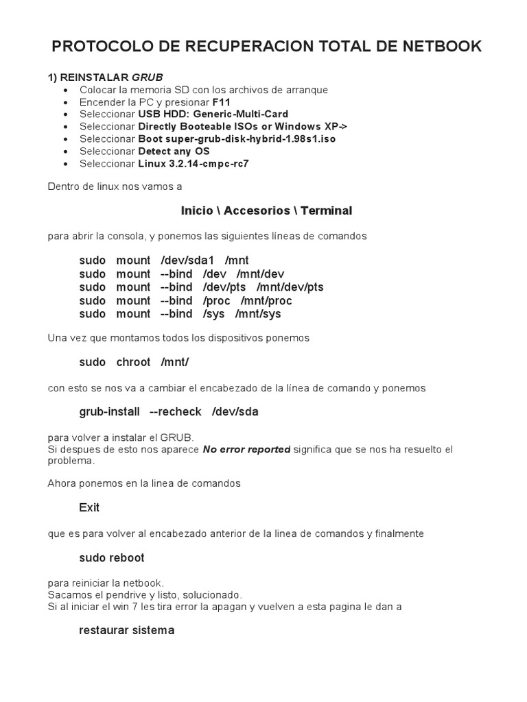 Protocolo de Recuperacion Total | PDF | Microsoft Office 2010 | Microsoft Office