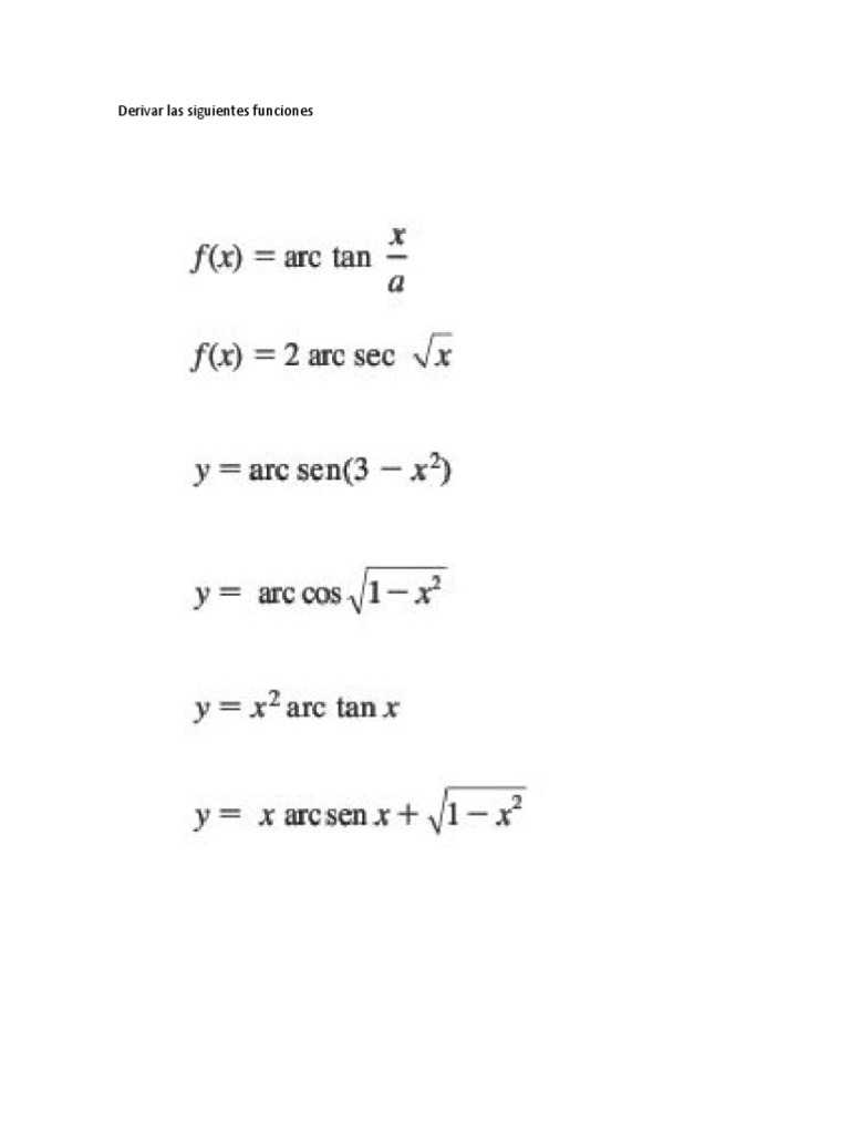 Funciones Inversa Trigonométricas | PDF