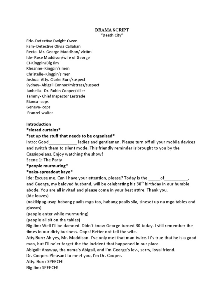 Final Drama Script | PDF | Detective