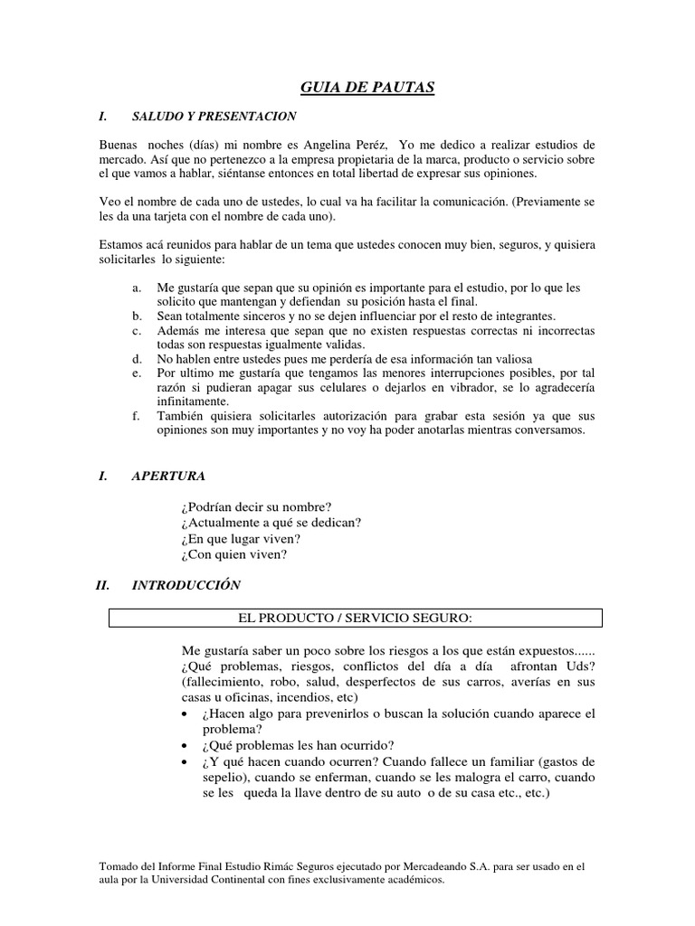 Guia Indagación Focus - Caso Rimac | PDF | Seguro