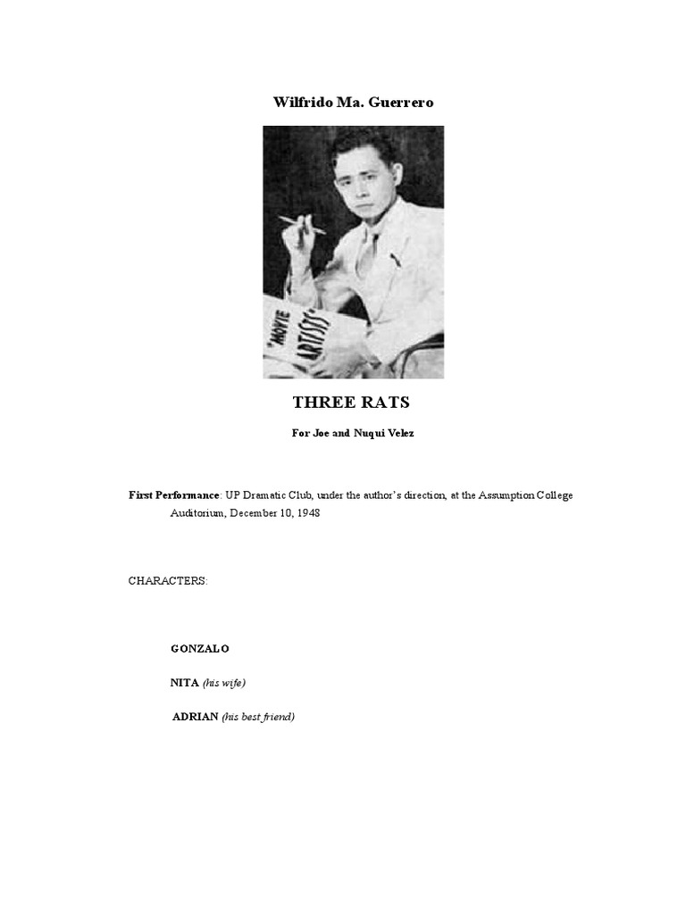 Wilfrido Ma. Guerrero: Three Rats | PDF | Love