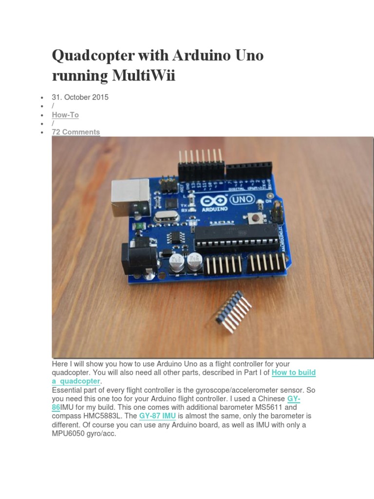 Quadcopter With Arduino Uno Running MultiWii | PDF | Arduino | Computer Science