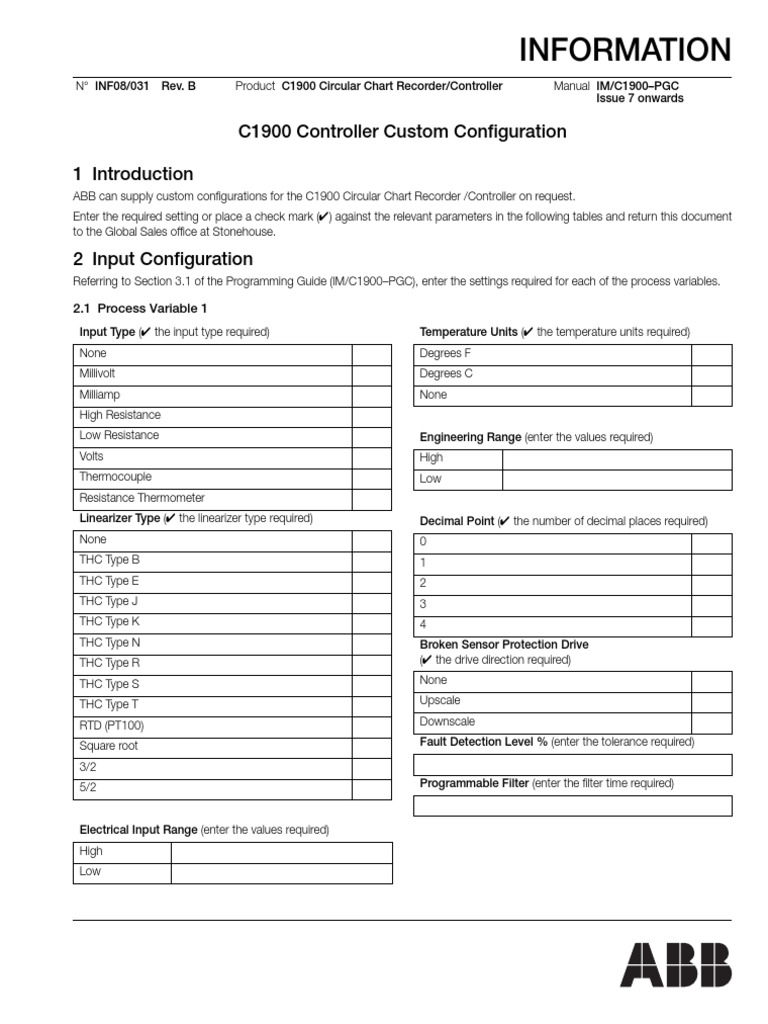 ABB C1900 Configuration | PDF | Electricity | Manufactured Goods
