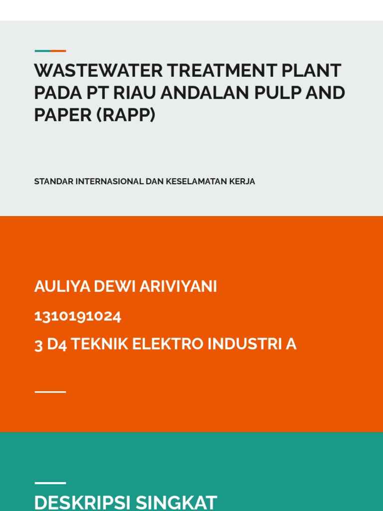 Wastewater Treatment Plant Pada PT Rapp | PDF | Griya & Taman ...